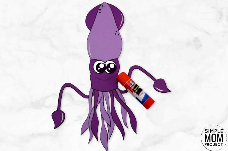 Easy DiY Squid Craft for Kids with Free Squid Template
