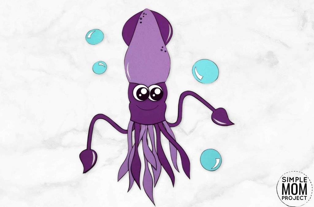 Easy DiY Squid Craft for Kids with Free Squid Template