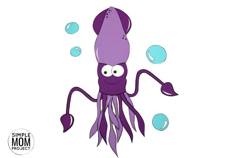 Easy DiY Squid Craft for Kids with Free Squid Template