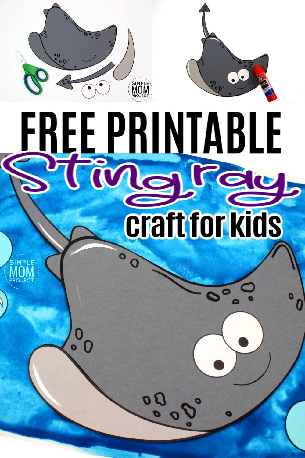 Free Printable Stingray Craft for Kids with Template - Simple Mom Project