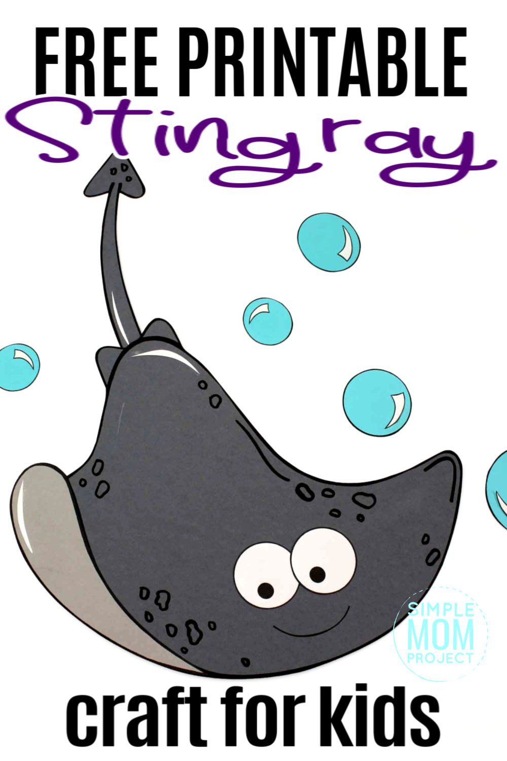 Free Printable Stingray Craft for Kids with Template - Simple Mom Project