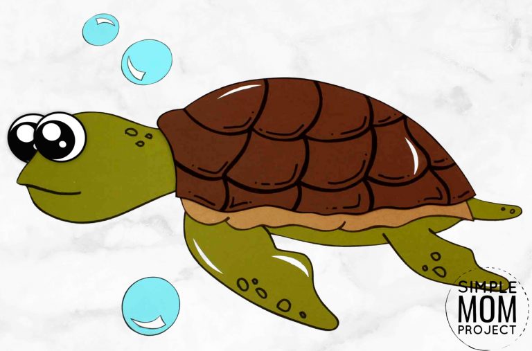 Cut and Paste Sea Turtle Craft for Kids with Free Template – Simple Mom ...