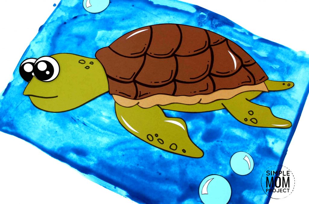 Cut and Paste Sea Turtle Craft for Kids with Free Template
