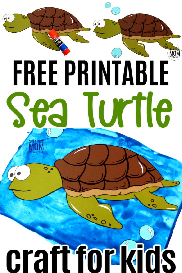 Cut and Paste Sea Turtle Craft for Kids with Free Template – Simple Mom ...