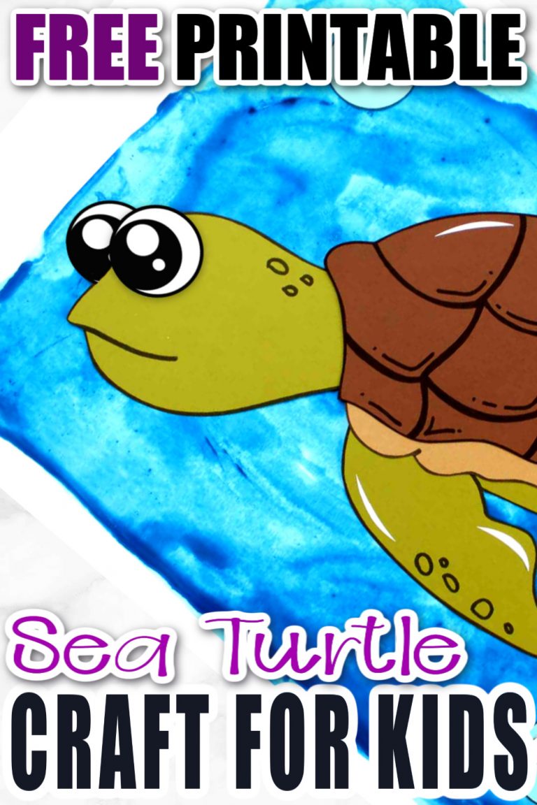 Cut and Paste Sea Turtle Craft for Kids with Free Template