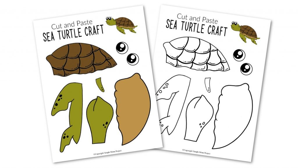 Cut and Paste Sea Turtle Craft for Kids with Free Template