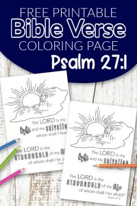 Free Printable Psalm 27:1 Bible Verse Coloring Page