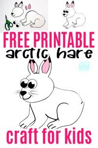 Free Printable Arctic Hare Craft for Kids with Template