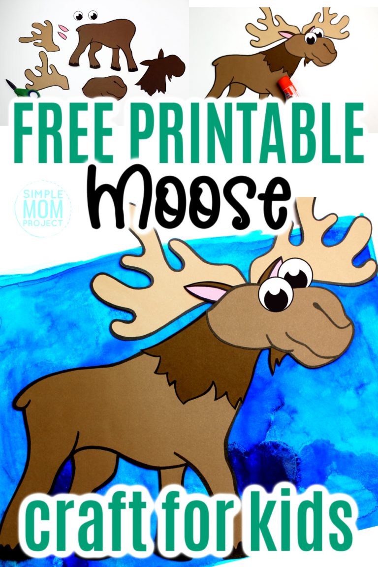 Cut and Paste Moose Craft for Kids with Free Template