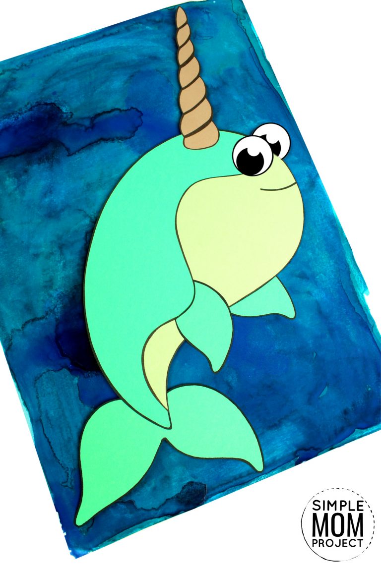 Free Printable Baby Narwhal Craft for Kids - Simple Mom Project