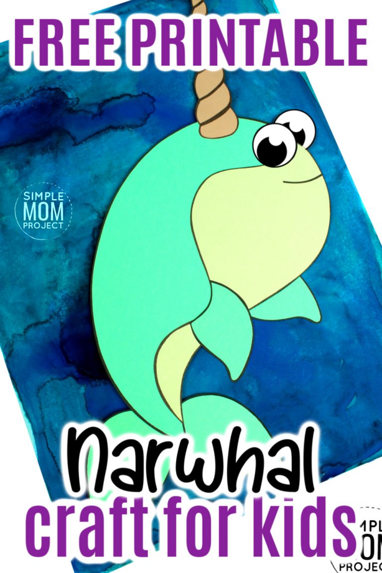 Free Printable Baby Narwhal Craft for Kids - Simple Mom Project