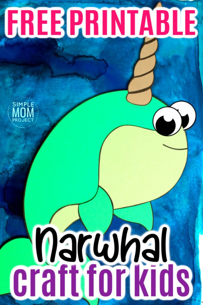 Free Printable Baby Narwhal Craft for Kids - Simple Mom Project