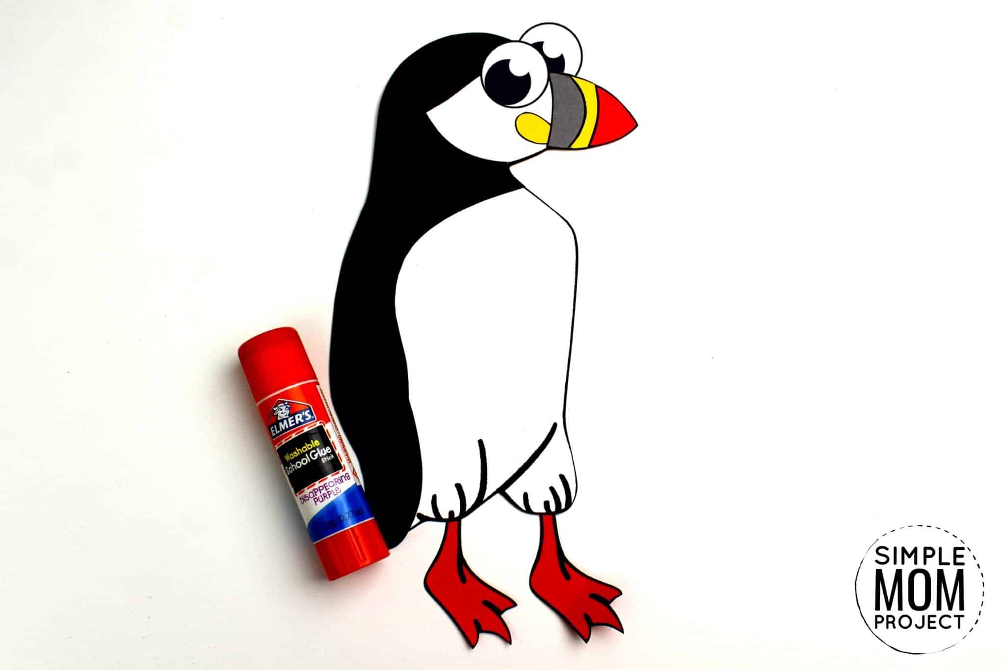 Cut and Paste Puffin Craft for Kids with Free Template
