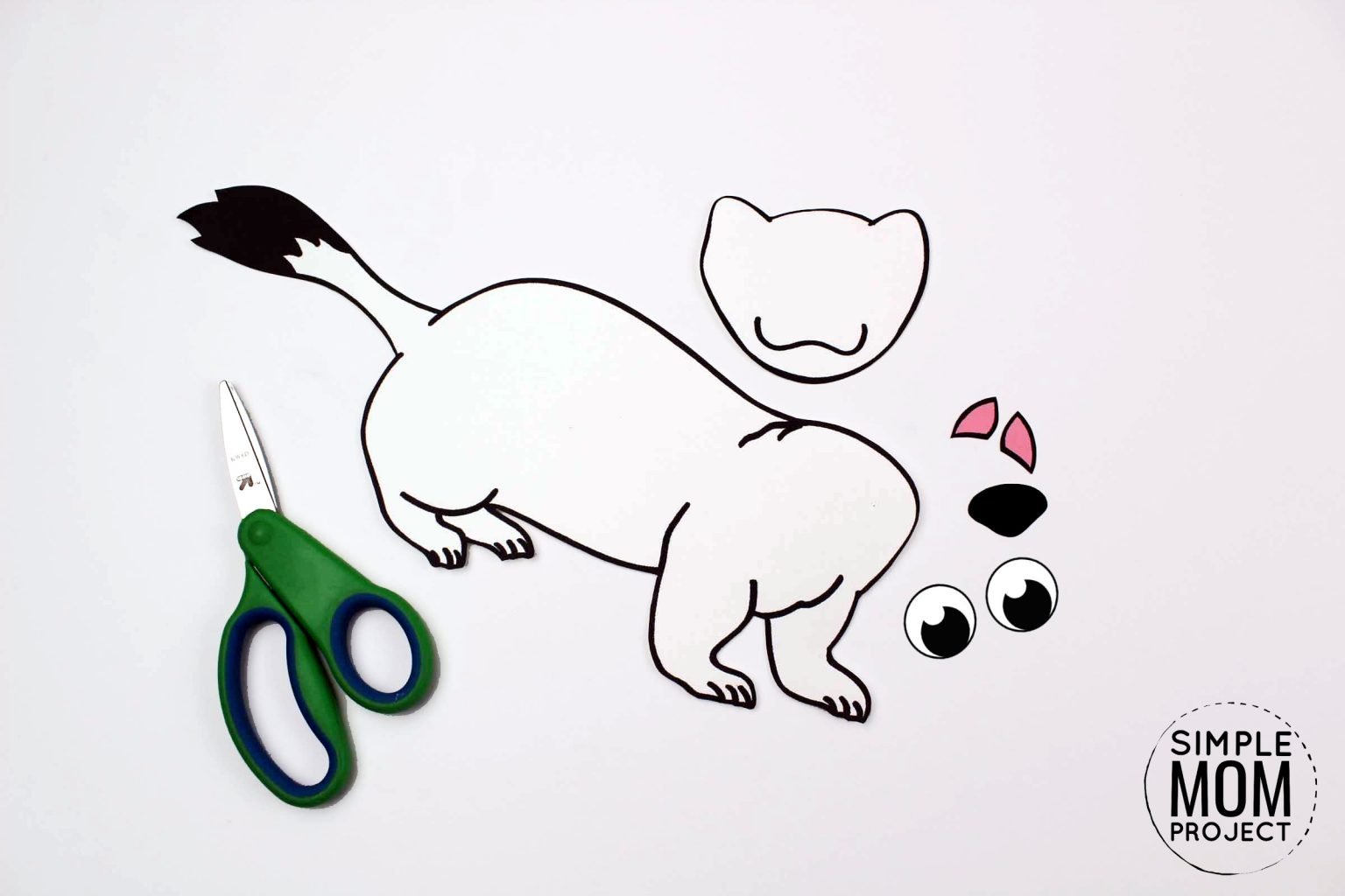 Easy Printable Arctic Animal Stoat Craft for Kids