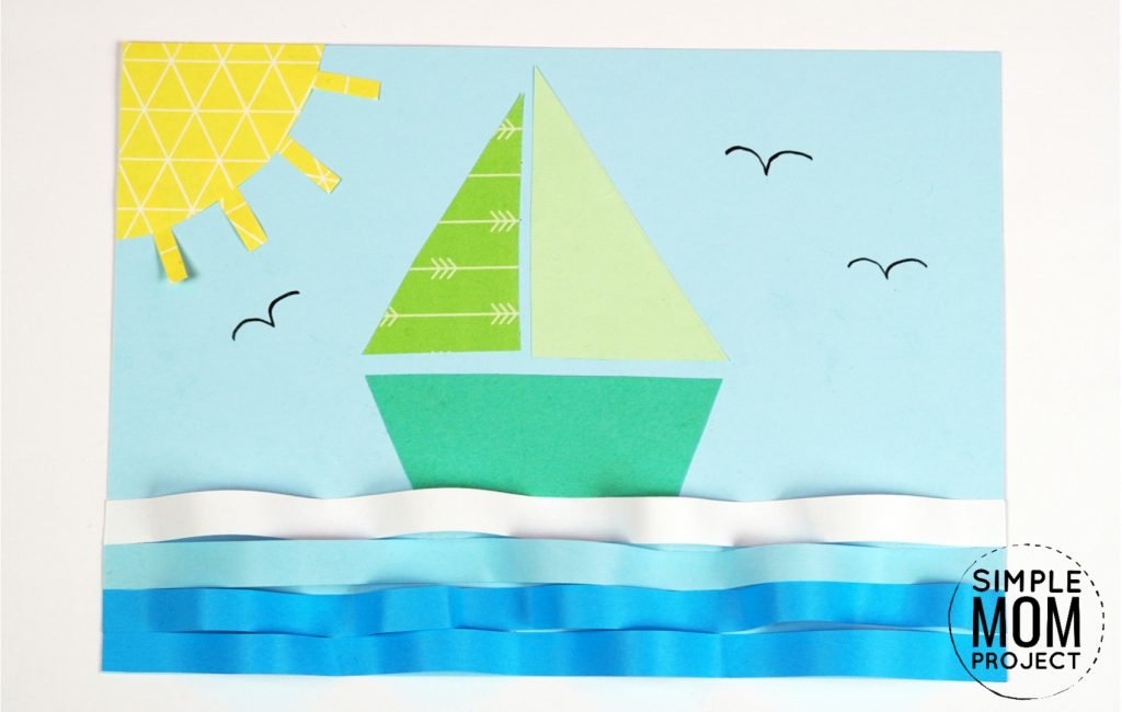 Easy Preschool Sailboat Paper Craft for Kids - Simple Mom Project