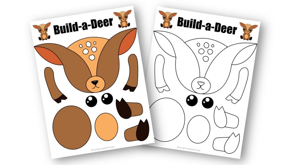 Woodland Animal Crafts for Kids | Build-a-Deer Free Printable Template