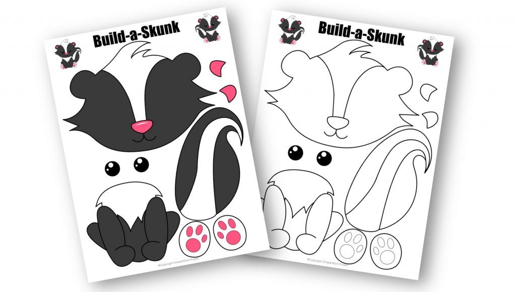Printable Skunk Craft for Kids | Woodland Animal Letter S Activity
