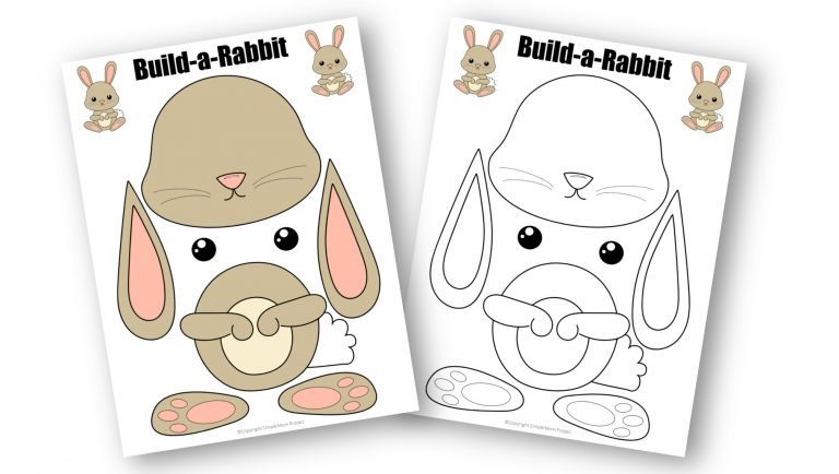 Free Printable Woodland Rabbit Craft for Kids | Build-a-Bunny Template