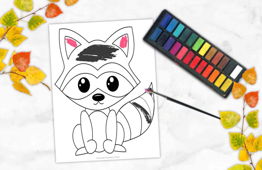 Free Printable Forest Raccoon Coloring Page – Simple Mom Project