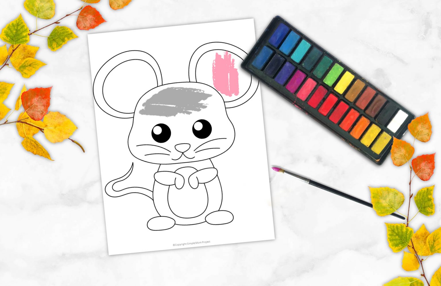 Free Printable Forest Mouse Coloring Page for Kids