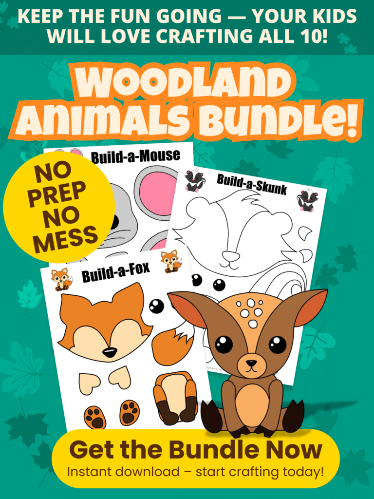 Woodland Animal Crafts for Kids | Build-a-Deer Free Printable Template