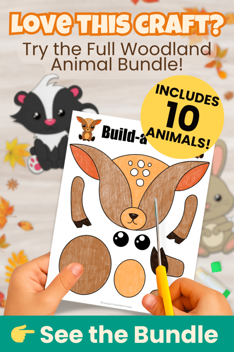 Woodland Animal Crafts for Kids | Build-a-Deer Free Printable Template