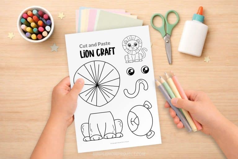 Free Printable Lion Craft Template (Easy Preschool Safari Activity ...