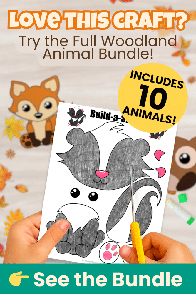 Printable Skunk Craft for Kids | Woodland Animal Letter S Activity