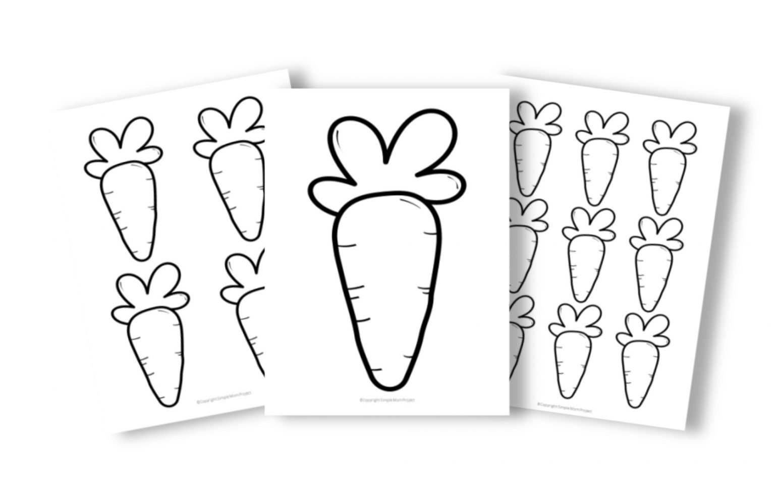Free Printable Large, Medium and Small Carrot Templates – Simple Mom ...
