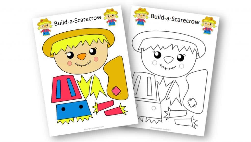 Free Printable Cut and Paste Girl Scarecrow Craft for Kids