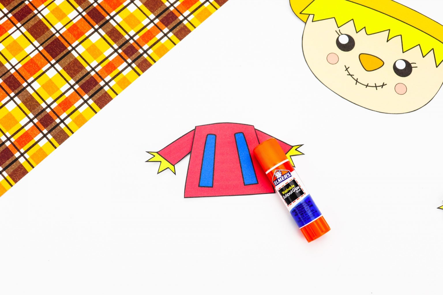 Free Printable Cut and Paste Girl Scarecrow Craft for Kids
