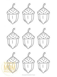 Free Printable Large, Medium and Small Acorn Templates
