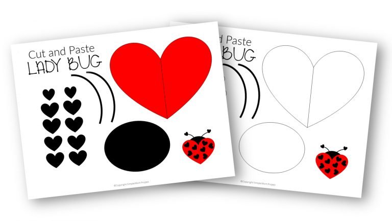 Free Printable Heart Shaped Ladybug Craft - Simple Mom Project