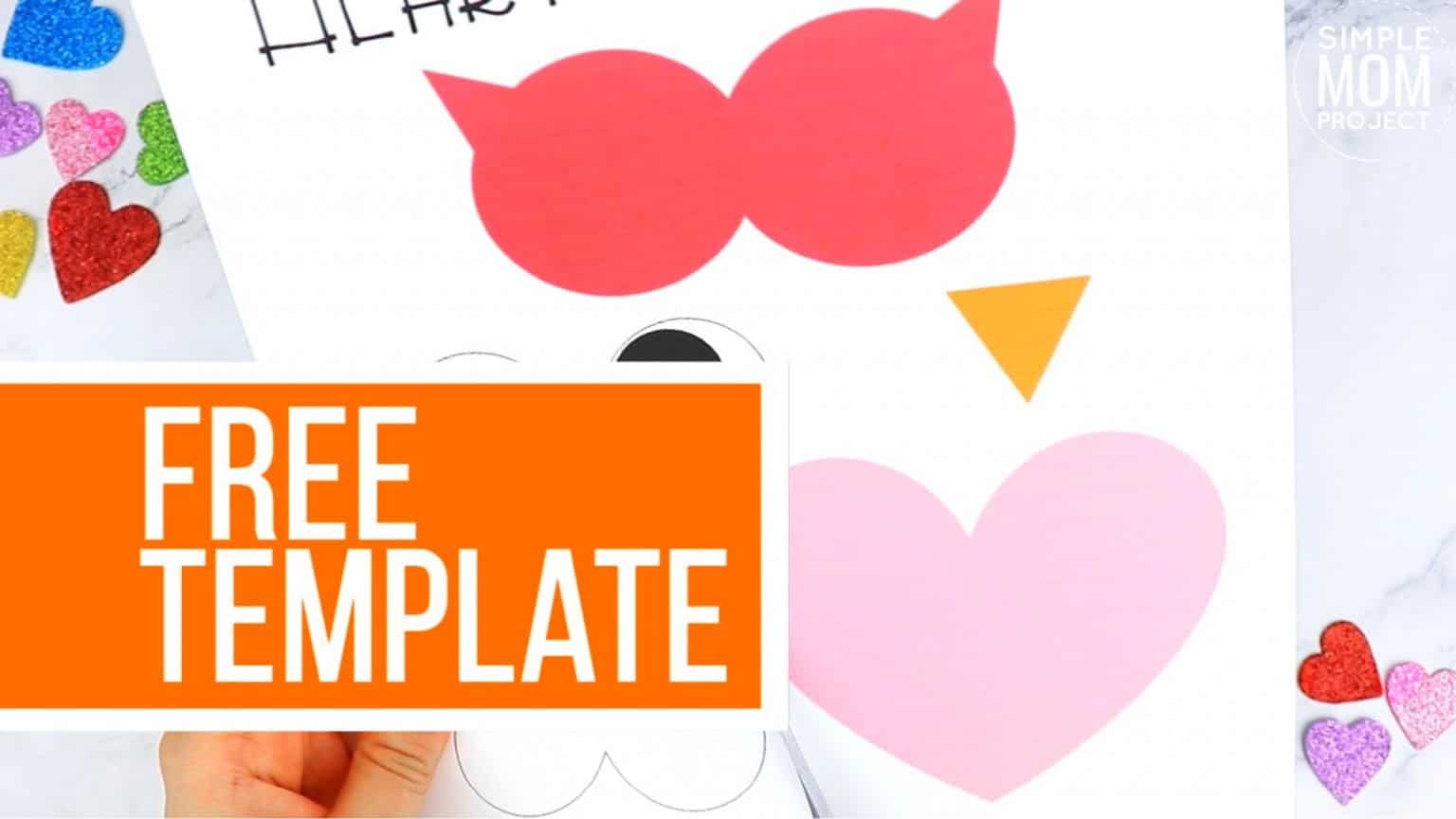 Free Printable Cut and Paste Heart Owl Craft - Simple Mom Project