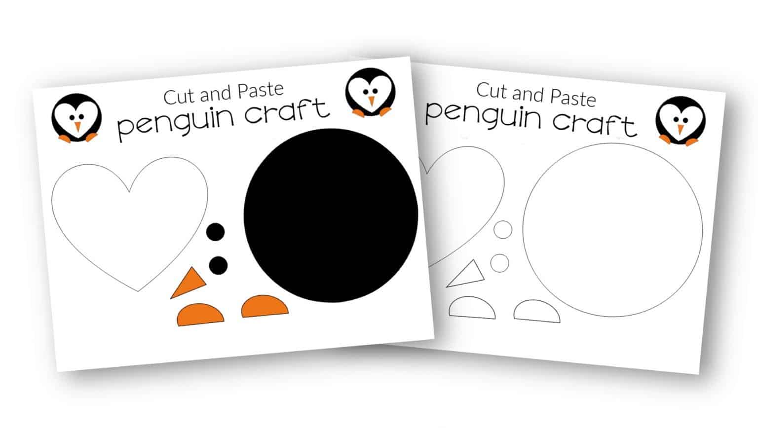 Free Printable Cut and Paste Heart Penguin Craft