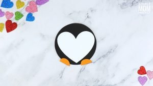 Free Printable Heart Shape Penguin Craft for Preschool