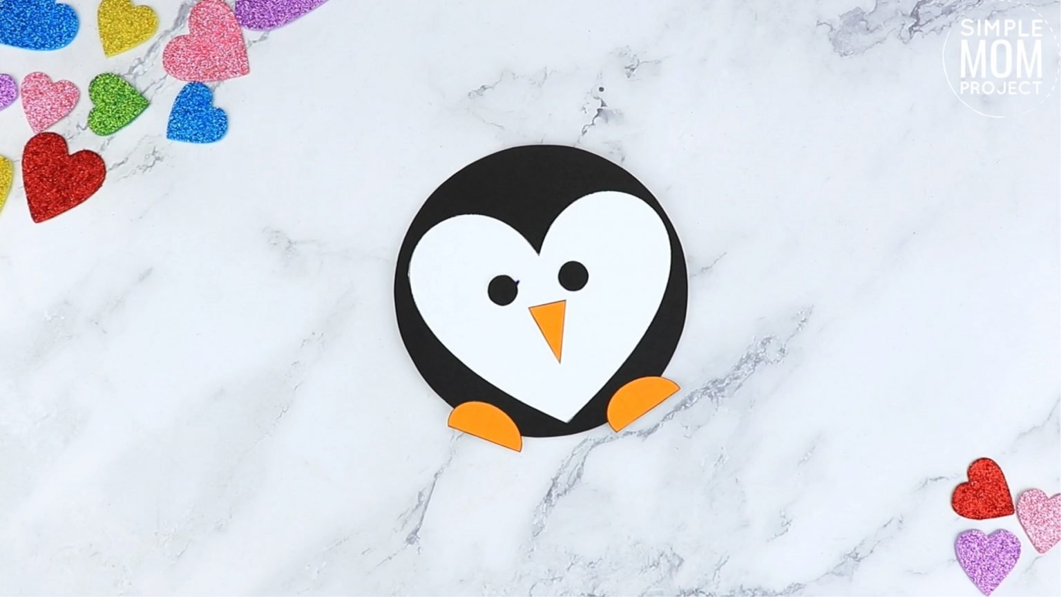 Free Printable Cut and Paste Heart Penguin Craft