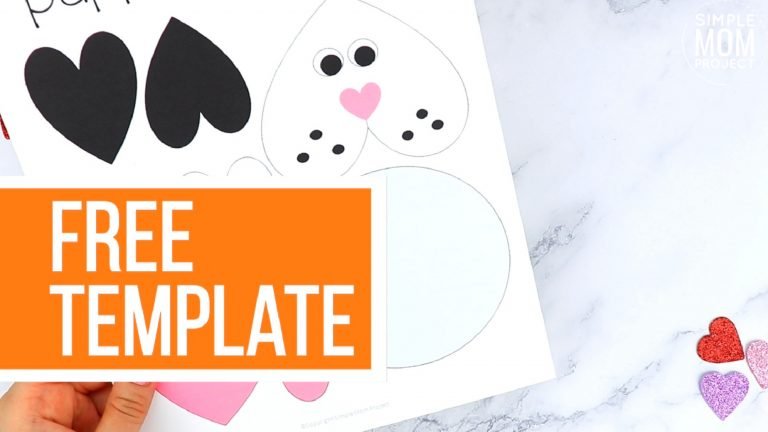 Free Printable Cut and Paste Heart Dog Craft - Simple Mom Project