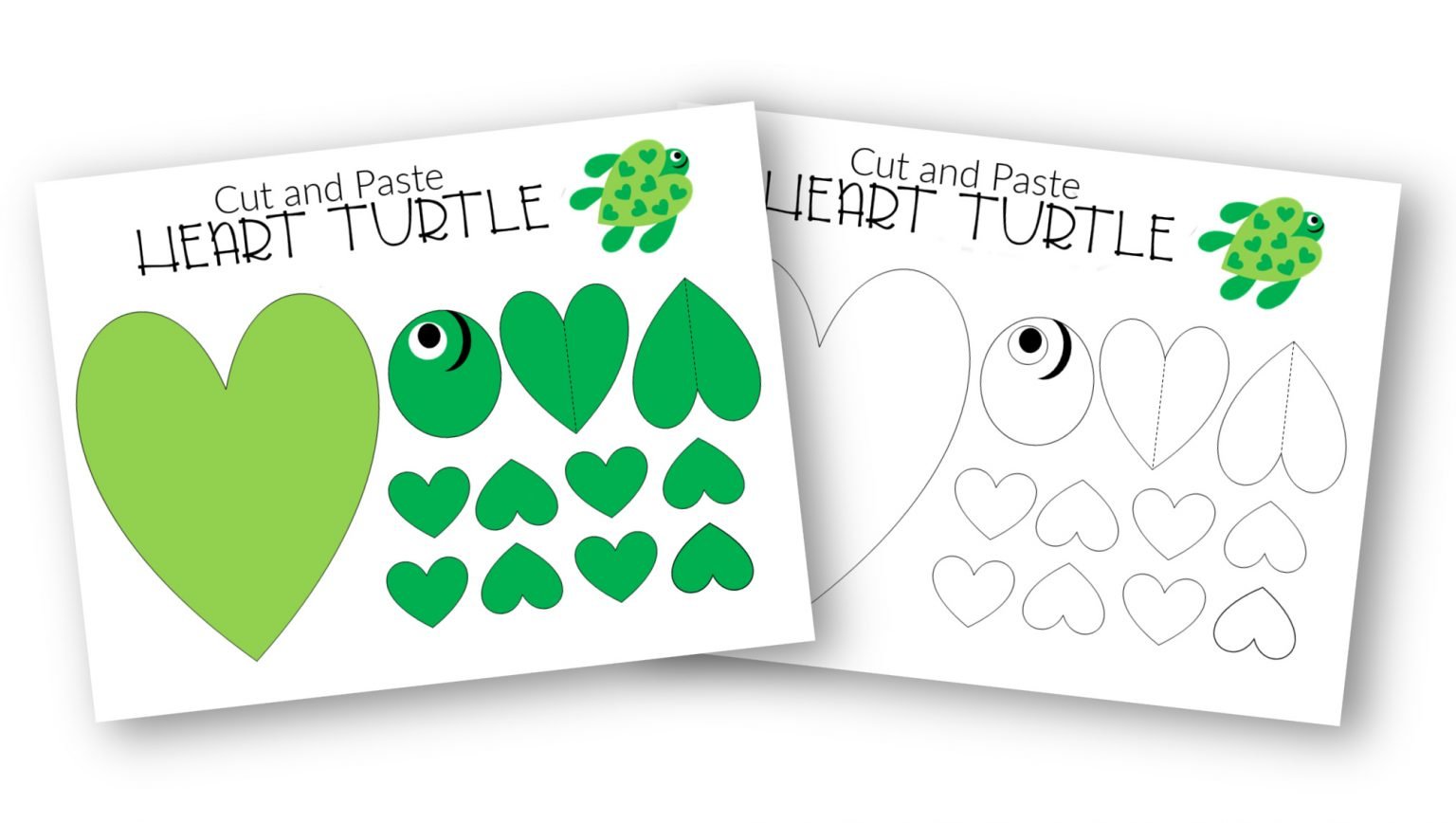 Free Printable Cut and Paste Heart Turtle Craft – Simple Mom Project