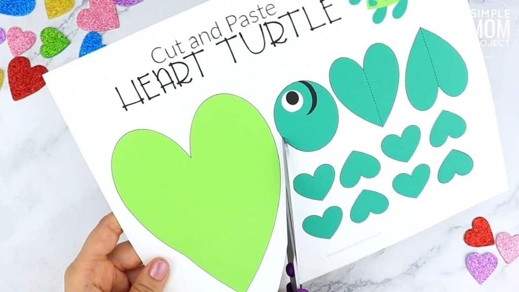Easy Heart Turtle Craft for Preschool and Kindergarten (Free Printable)