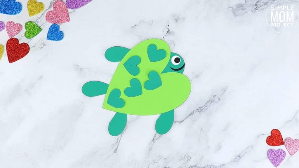 Easy Heart Turtle Craft for Preschool and Kindergarten (Free Printable)