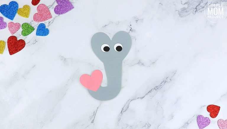 Free Printable Cut and Paste Heart Elephant Craft - Simple Mom Project