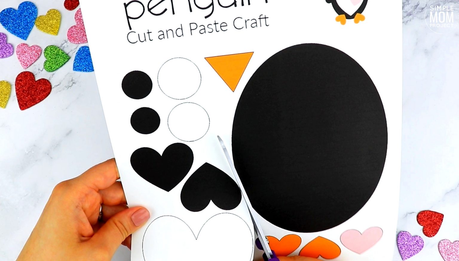 Easy & Fun Heart Penguin Art Project – Free Printable Template