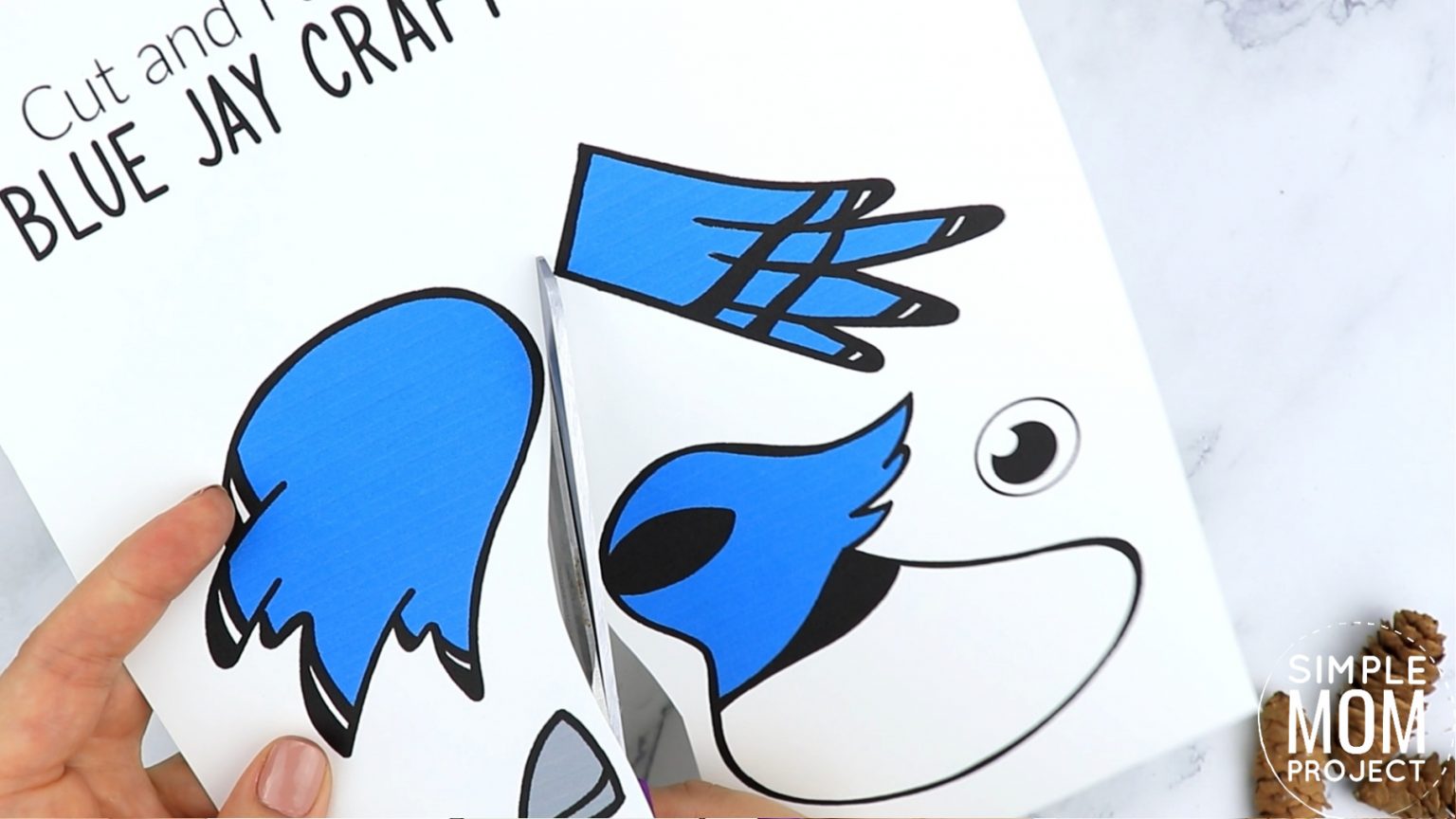 Free Printable Cut and Paste Blue Jay Craft - Simple Mom Project