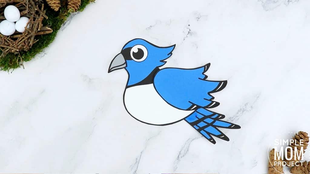 Free Printable Cut and Paste Blue Jay Craft - Simple Mom Project