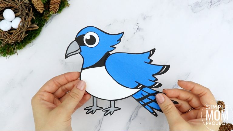 Free Printable Cut and Paste Blue Jay Craft - Simple Mom Project