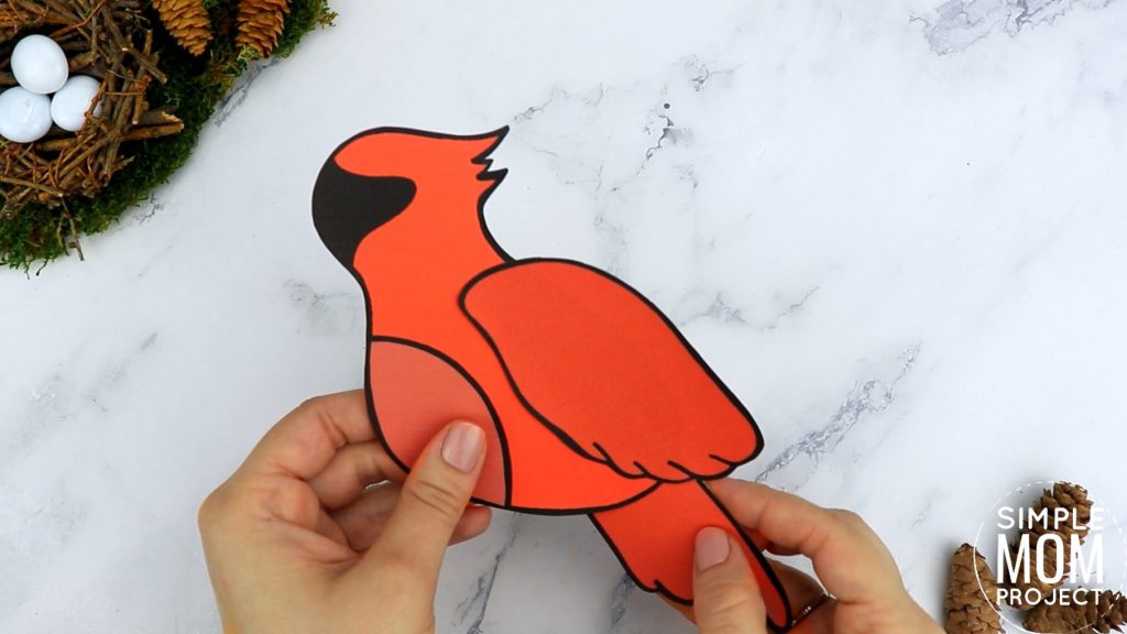 Easy and Free Printable Cut and Paste Cardinal Craft for Kids