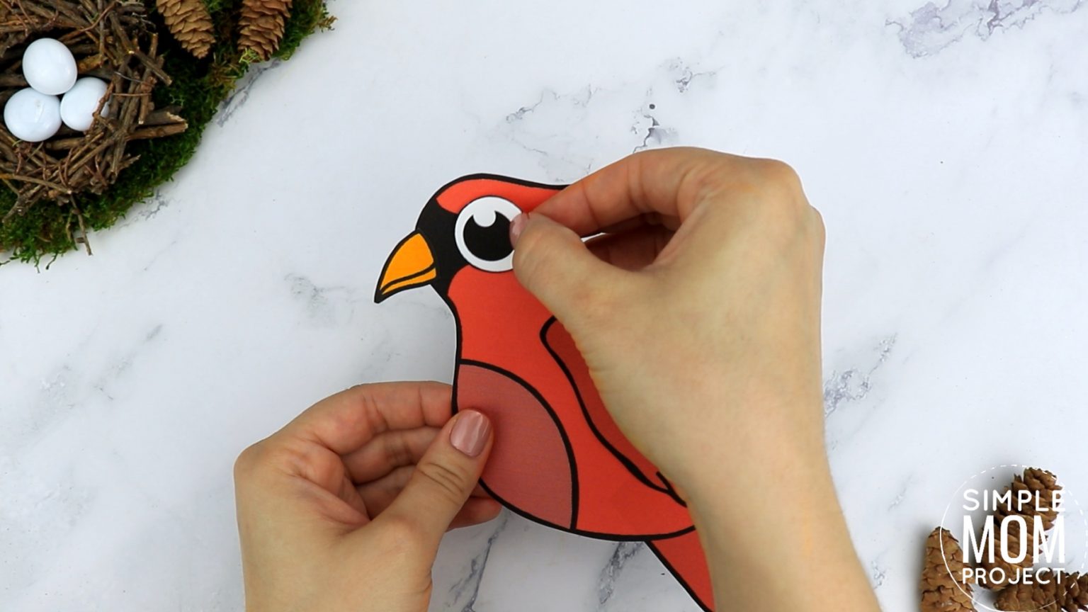 Easy and Free Printable Cut and Paste Cardinal Craft for Kids – Simple ...