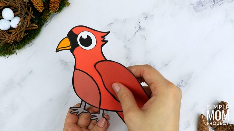 Easy and Free Printable Cut and Paste Cardinal Craft for Kids