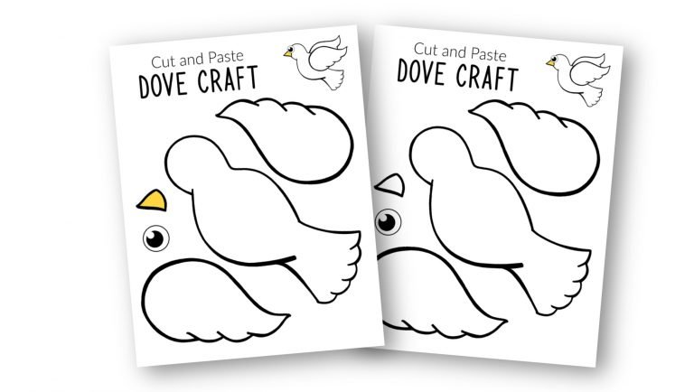 Free Printable Cut and Paste Dove Craft for Kids with Dove Template